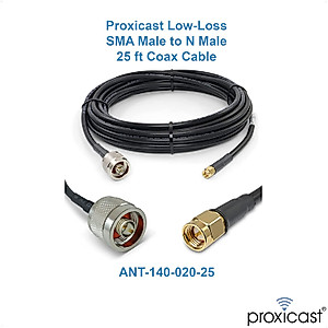 Proxicast 10 dBi 4G/5G/WiFI Omni Antenna + 25 ft Pro-Grade Coax Cable + Free Tape Bundle (ANT-126-002-BDL-25)