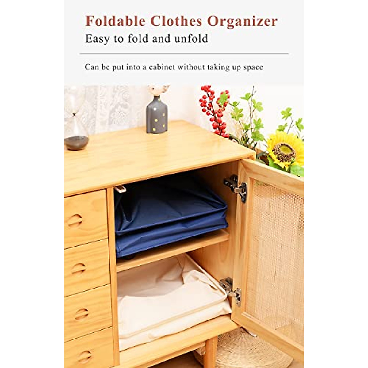 Winghin 84L Rolling Laundry Basket Corner Fitted Large Laundry Hamper with Wheels Collapsible Clothes Hamper Tall Laundry Storage Cart Foldable Clothes Organizer For Home House Office (Blue)