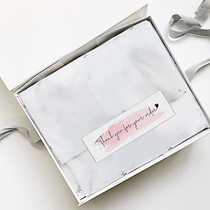 3"x 1" Thank You for Your Order Stickers, Pink Thank You Stickers for Small Business Packaging, Envelopes, Bubble Mailers and Gift Bags Packaging (4 Roll, Thank You for Your Order)