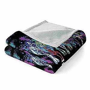Roy&Rolla Monster Friends High Throw Blankets,Lightweight Blankets Monster Friends High,Feather Fleece for Couch Bed Sofa All Season Super Soft Flannel Dlankets 50X40