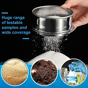 3 Pcs 304 Stainless Lab Sieves 4 Inch Diameter Test Sieve 200 Mesh 0.074 Mm, 50 Mesh 0.355 Mm, 10 Mesh 2 mm Aperture Mesh Sieve for Industrial Laboratory Sifting