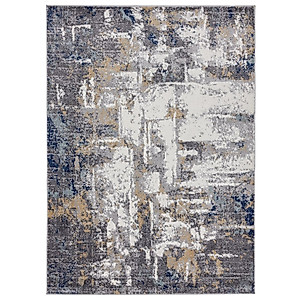LUXE WEAVERS Gray 8 ft.x 10 ft Hampstead Abstract Area Rug