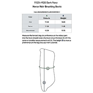 HORZE Noir Protective Durable PU Leather Brushing Boots for Horses with Neoprene Lining (Pair) - Dark Navy - Warmblood