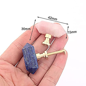 BITACS Crystal Stone Double Pointed Column Single Hole Brass Handle Drawer Wardrobe Wardrobe Door Cabinet Handle Furniture (Color : 3-Pack, Size : As The Picture Shows)