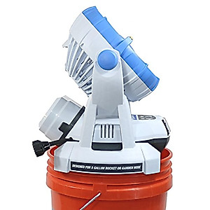 Arctic Cove MBF0181 18V Lithium Ion Powered Cooling Bucket Top Variable Speed Fan and Water Mister (18V Battery and Charger Included, 5 Gallon Bucket Not Included)