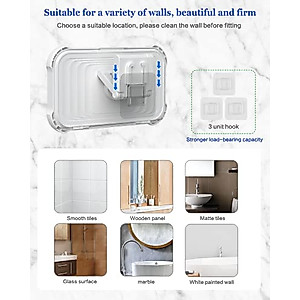 Waterproof Shower Phone Holder with 360° Rotation, Angle Adjustable, Wall Mounted Phone Holder for Bathroom Mirror Bathtub Kitchen, Up to 6.8 Inch (2 Pack)