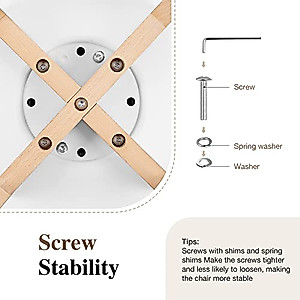 OLIXIS Dining Chairs Set of 4 Mid-Century Modern Dinning Chairs, Living Room Bedroom Outdoor Lounge Chair PU Leather Cushion and Wood Legs, White