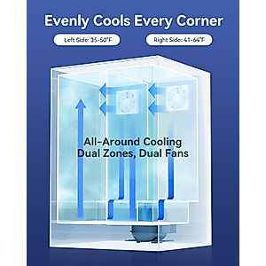 Plotanis 24 Inch Wine Fridge Dual Zone 20 Bottles 60 Cans Wine Refrigerator Built-in or Freestanding Wine Beverage Cooler with Glass Door, 3-Color Light, Safety Lock