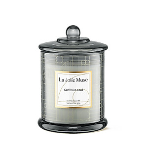LA JOLIE MUSE Saffron & Oud Candle, Candle Gifts for Women & Men, Natural Soy Candles for Home Scented, Luxury Jar Candles, 70 Hours Long Burning, 10oz
