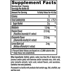 Vitafusion Kids Melatonin Gummy Supplements, Tropical Peach Flavored Sleep Support Supplements (1), 50 Count