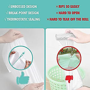 60 Counts Aklyaiap 8 Gallon Trash Bags,Biodegradable Medium Garbage Bags,Budget-Friendly Replacement for Simple Human H/J/G Trash Bag,White 30 Liter Wastebasket Bin Liners For Kitchen,Bathroom&Office