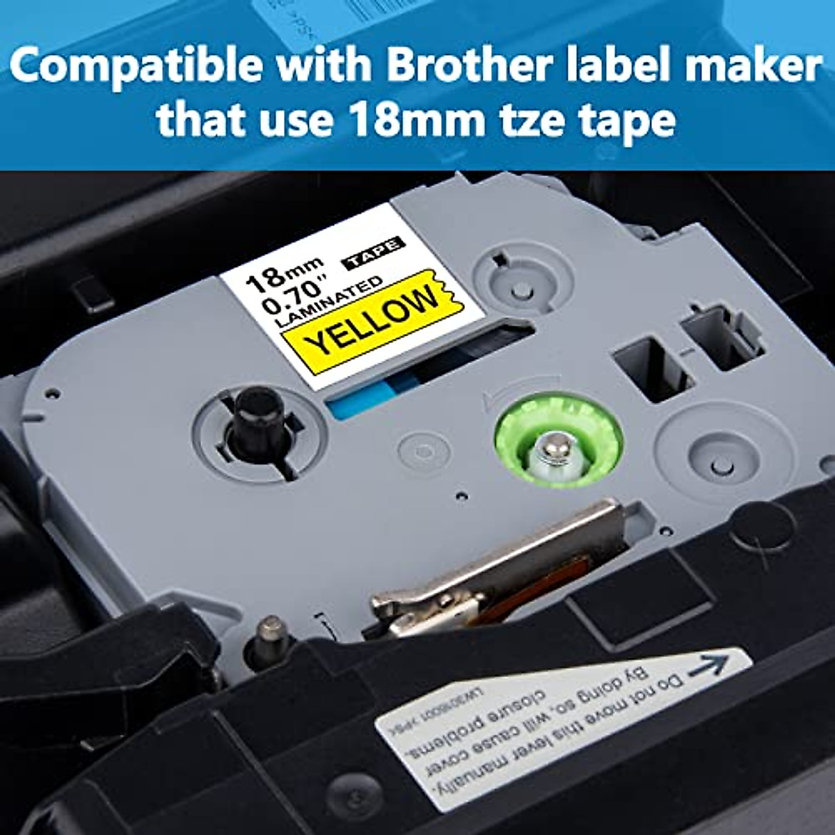 Weemay 4 Pack TZe-641 Label Replacement for Brother 18mm Yellow Ptouch Standard Laminated Label Maker Tape 3/4" TZe641 TZ-641 TZ641 for PT-D400AD PT-D610BT PT-D600 PT-D410 Printer, 0.7" x 26.2'