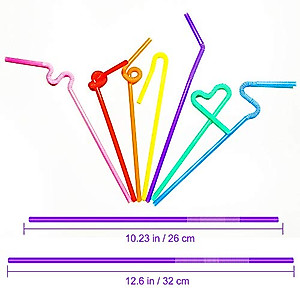 200 Pcs Colorful Plastic Long Flexible Straws.(0.23'' diameter and 10.2" long)