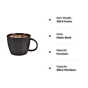 Matte Black Big Coffee Mug 30 oz Ceramic Tea Cup Extra Large Soup Bowl with Handle Microwave Safe, Gifts for Men Women Mom Dad Boyfriend Husband Wife or New Kitchen House Warming Presents