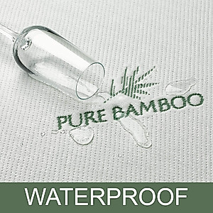 PURE BAMBOO Crib Waterproof Mattress Protector - Viscose Derived from Bamboo, Breathable Noiseless Mattress Cover Pad Protects Against Moisture & Stains - Fits 52x28x6 inch Crib Mattress (Crib)