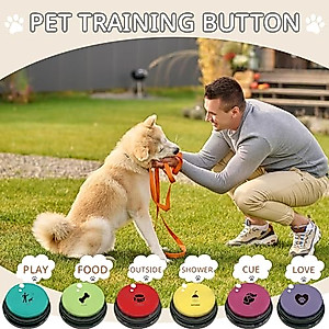 BOSKEY Set of 6 Dog Buttons, Dog Communication Button, Dog Talking Button, Recordable Button, Dog Touch Button, 50 Training Stickers to Teach Your Dog to Talk!(6 Pack)