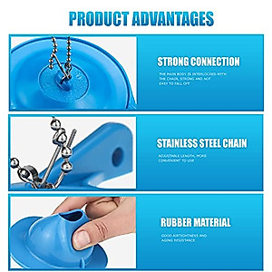 Gerber Toilet Flapper Replacement, 2 Pack 3 inch for Gerber 99-788 with 2 Toilet Handle Chains Ullnosoo Rubber Water Saving, Easy to Install