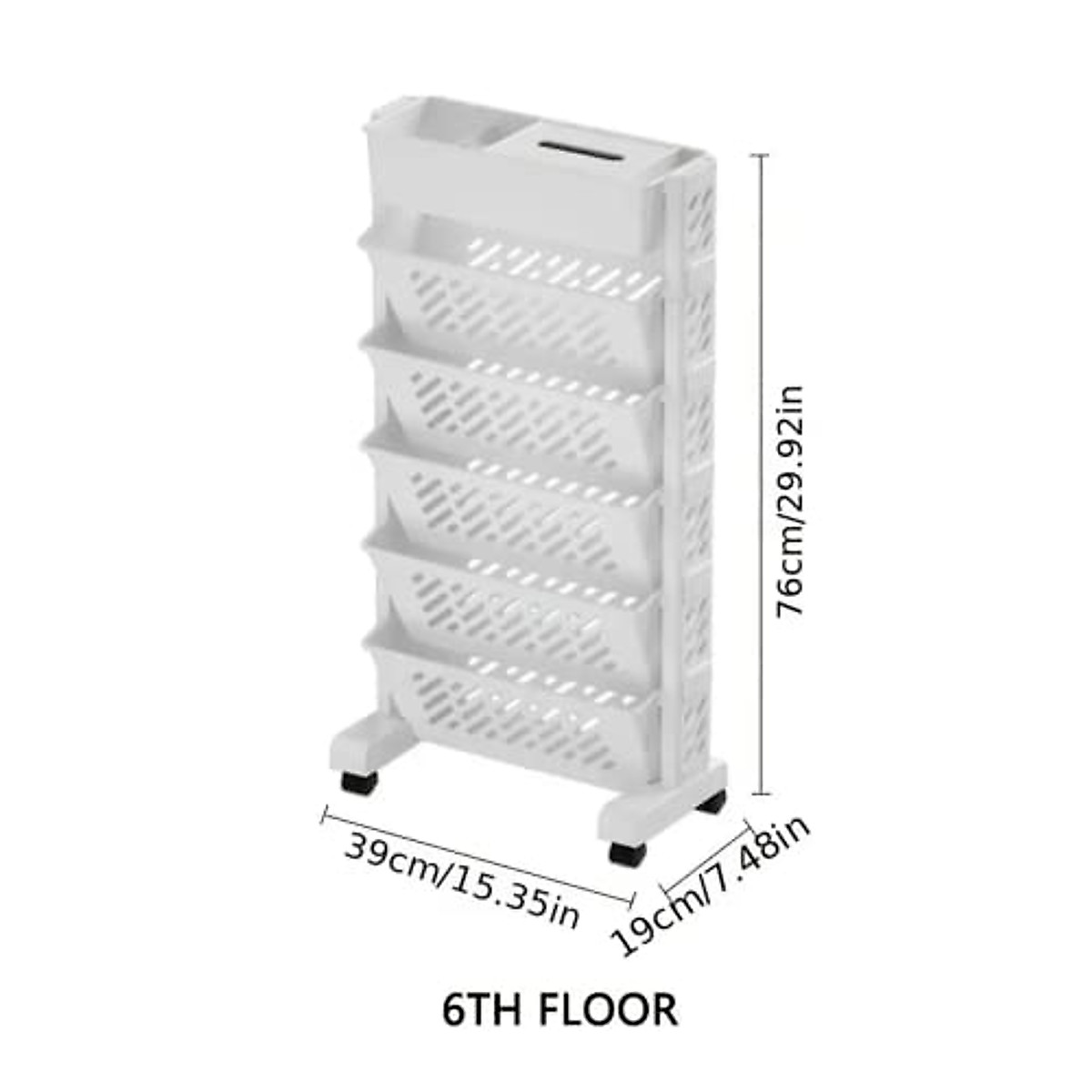 1pc, Removable Table Side Storage Basket, Compact Desk Storage Organizer with Caster Wheels (6)