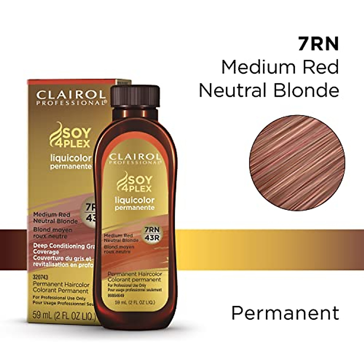 Clairol Professional Permanent Liquicolor, 7rn Med Red Neutral Blonde, 2 oz. - Packaging May Vary