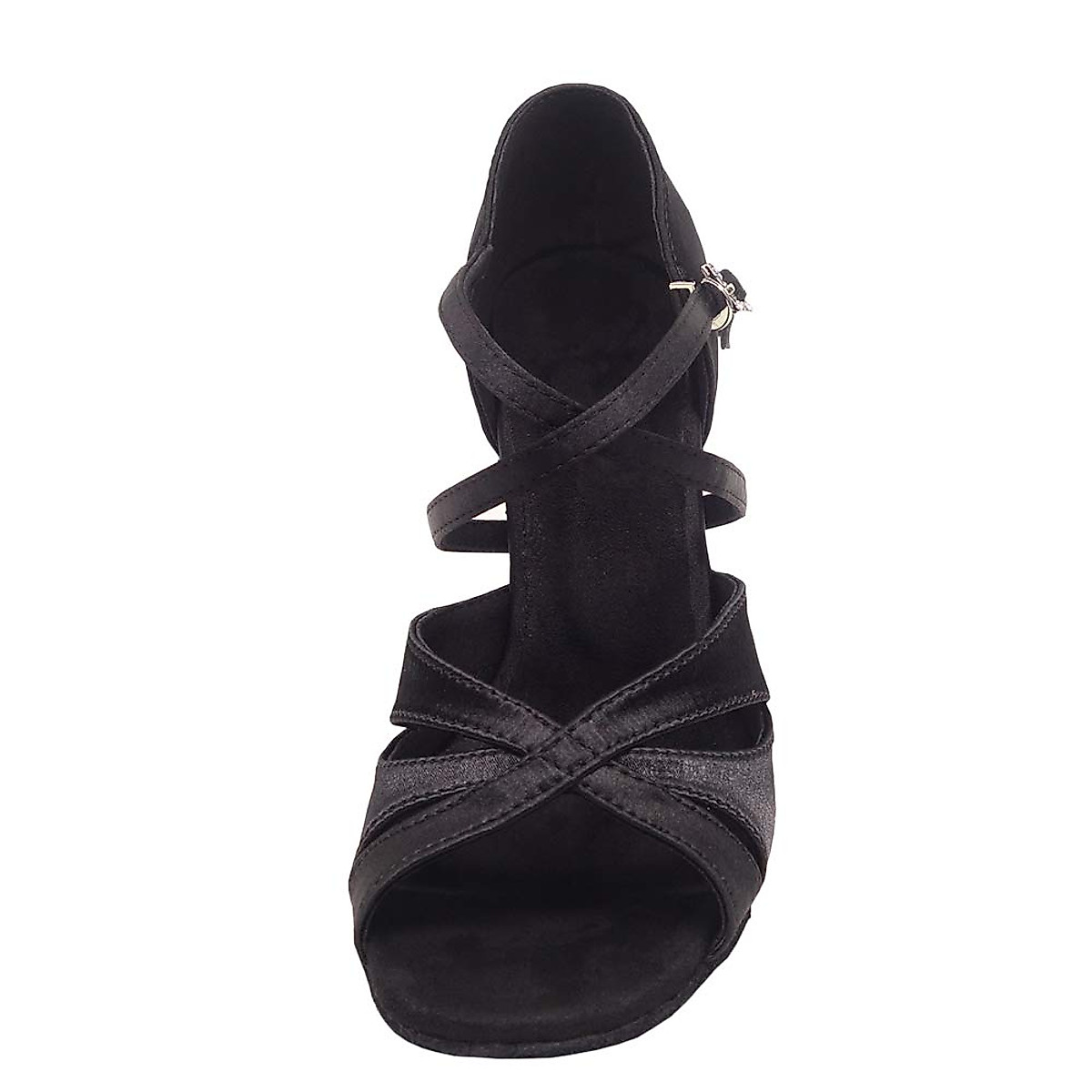 Women's Latin Dance Shoes Female's Ballroom Salsa Dance Shoes with 2.5" Heel(A-Style Black Size 8.5)