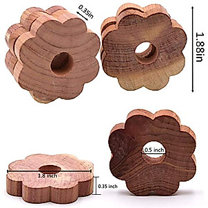 Venxic Cedar Rings for Hangers Red Cedarwood Blocks Clothes Storage Freshener Drawers Accessories [40 Pack]
