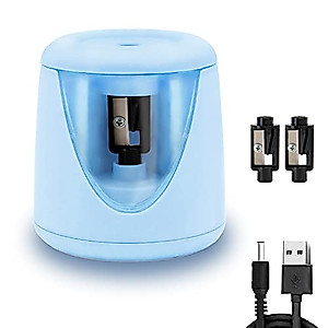 Sonuimy Electric Pencil sharpeners for Kids, Portable Battery Pencil Sharpener for Colored #2 No.2 HB Pencils (6-8mm), USB Powerd Pencil sharpeners for Artist Classroom School Work Office -Blue