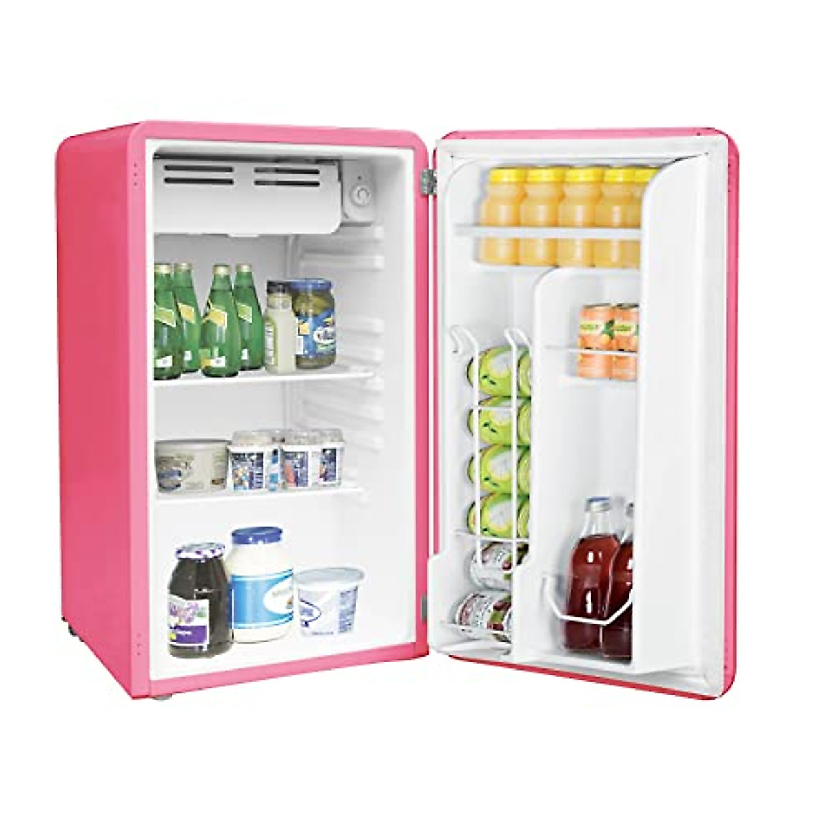 FRIGIDAIRE EFR372-PINK 3.2 Cu Ft Pink Retro Compact Rounded Corner Premium Mini Fridge