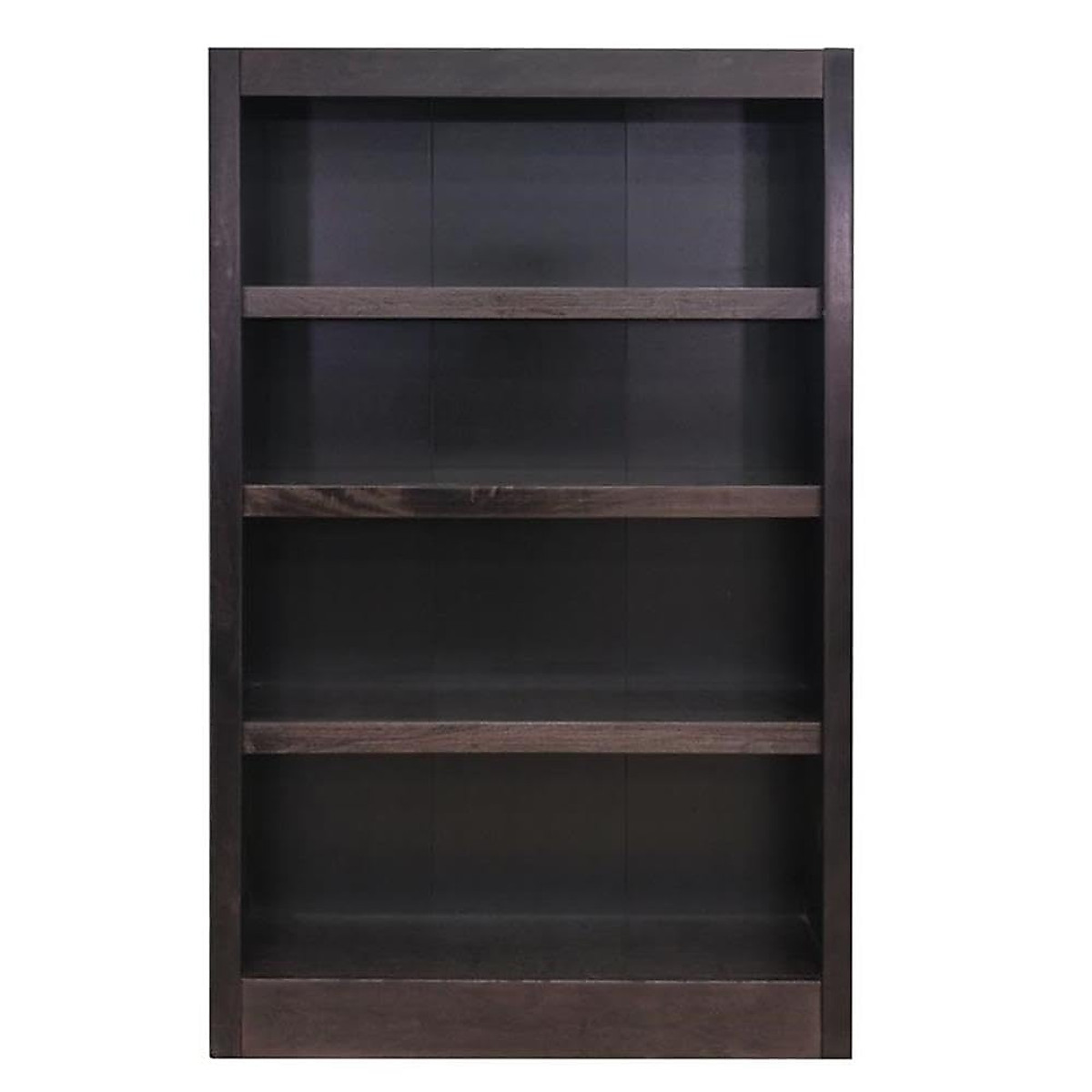 BOWERY HILL Traditional 48" Tall 4-Shelf Wood Bookcase in Espresso