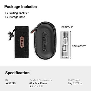 SmallRig Folding Tool Set with Screwdrivers and Wrenches, Pocket-sized Folding Multitool with 7 Functional Tools for Video Photographers AAK2213C