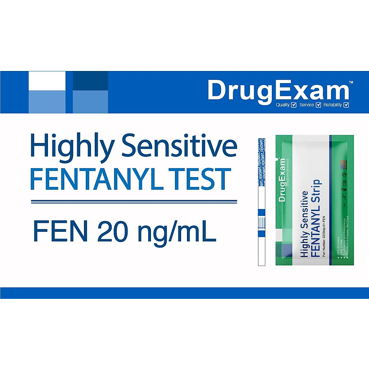 25 Pack - DrugExam Made in USA, FYT Urine Test Kit, Urine Test Strips, Highly Sensitive and Easy to Use. Drug Test Kit. Fen Test Kit. Highly Sensive Urine Test Kit.