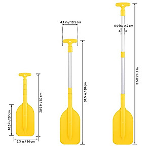 LIOOBO Canoe Paddle Kayak Paddles Retractable Lightweight Paddle Aluminum Alloy Telescopic Paddle Boat Accessories Yellow 1Pc