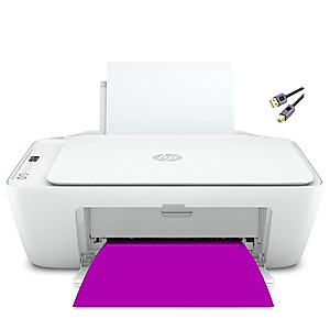 HP DeskJet 2742e Series Inkjet Color All-in-One Printer I Print Copy Scan I Wireless USB Connectivity I Mobile Printing I Up to 4800 x 1200 DPI I Print Up to 7.5 ISO PPM I White + Printer Cable
