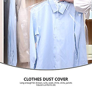 Garment Bags：Cabilock 50 pcs 60 x 100cm Clear Garment Bag Clothing Cover Hanging Clothes Suit Dress Jacket Cover Dry Cleaning Bags for Clothes, Home Storage, Travel