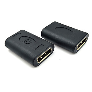 Poyiccot Displayport to Displayport Coupler, 2Pack DisplayPort (DP) Female to DisplayPort (DP) Female Convertor Extension Adapter Black (DP to DP Coupler)