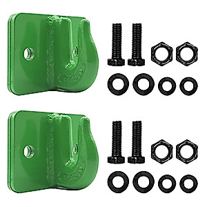 2 Pack 3/8" Tractor Bucket Grab Hook, G70 Forged Steel Bolt On Grab Hook for Tractor Bucket, Heavy Duty Tow Hook with Backer Plate Available Work Well for Loader Buckets, Truck RV, UTV (Green)