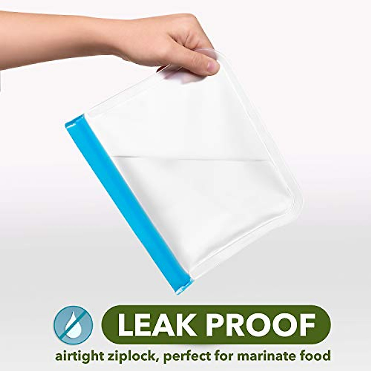 Greenzla Reusable Food Storage Bags – 12 Pack BPA FREE Freezer Bags (4 Reusable Gallon Bags & 4 Reusable Sandwich Bags & 4 Reusable Snack Bags), EXTRA THICK & Leakproof Reusable Lunch Bags for Food