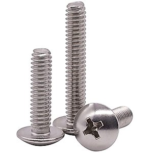 1/4-20 x 1 Truss Head Machine Screws, Phillips Drive, Fully Machine Thread, 18-8 Stainless Steel 304, Bright Finish, Pack of 50
