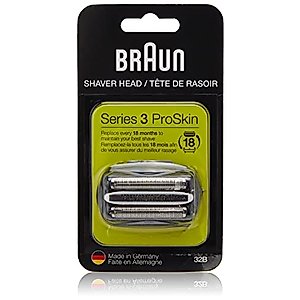 Braun Series 3 32B Foil & Cutter Replacement Head, Compatible with Models 3000s, 3010s, 3040s, 3050cc, 3070cc, 3080s, 3090cc (Packaging May Vary)