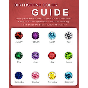 MIDDLUX Infinity Birthstone Necklaces for Women Girl, Stainless Steel, Cubic Zirconia