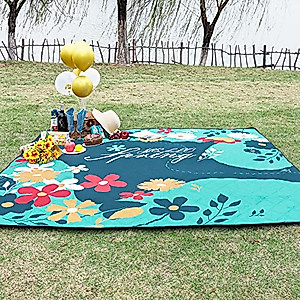 Homde Picnic Blanket 79"x79" Beach Blanket Waterproof Sandproof for Outdoor Beach Camping Hiking Travel Machine Washable Colorful Garden