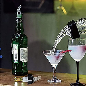 NFFIBDH Measured Liquor Pourers 1.5 oz Wine Bottle Pourers, Automatic One Shot Two Shot Pourer for Cocktail and Whisky, Brandy, Rum, Tequila, Vodka and Gin, Absinthe for Home, Bar (Pack of 12)