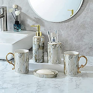 Bathroom Toiletries, Bathroom Five-Piece Set, Bathroom Toothbrush, Mouthwash Cup, Dental Ware, Ceramic Tray Set