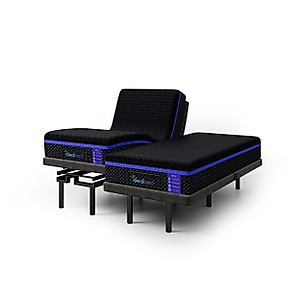 iDealBed S4 Nebula Luxury Hybrid Mattress + 5i Custom Adjustable Bed Sleep System, Comfort, Cooling & Support, Advanced Silent Operation, Wallhugger (Nebula Medium Soft, Split California King)