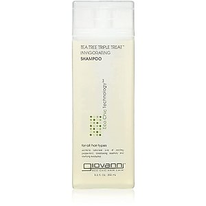GIOVANNI Tea Tree Triple Treat Invigorating Shampoo - Cooling Peppermint, Eucalyptus & Rosemary, Helps Strengthen & Rejuvenate Hair & Scalp, Salon Quality, Paraben Free - 8.5 oz (1 Pack)
