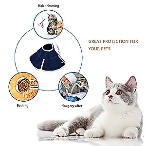 Cat Cone Collar Soft, Nonwoven Fabric, Adjustable Recovery Pet Elizabethan Collar, Surgery to Stop Licking and Head Scratching-Prevent Recurrent Infections, for Cats Kitten Puppy. (Small)