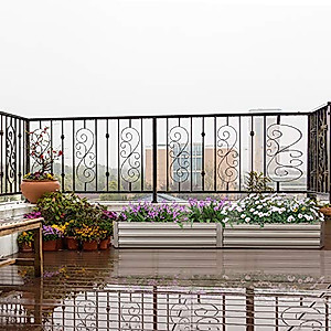 Outdoor 8x2 Ft Metal Raised Garden Bed Patio Large Frame Planters Box for Vegetables/Flower/