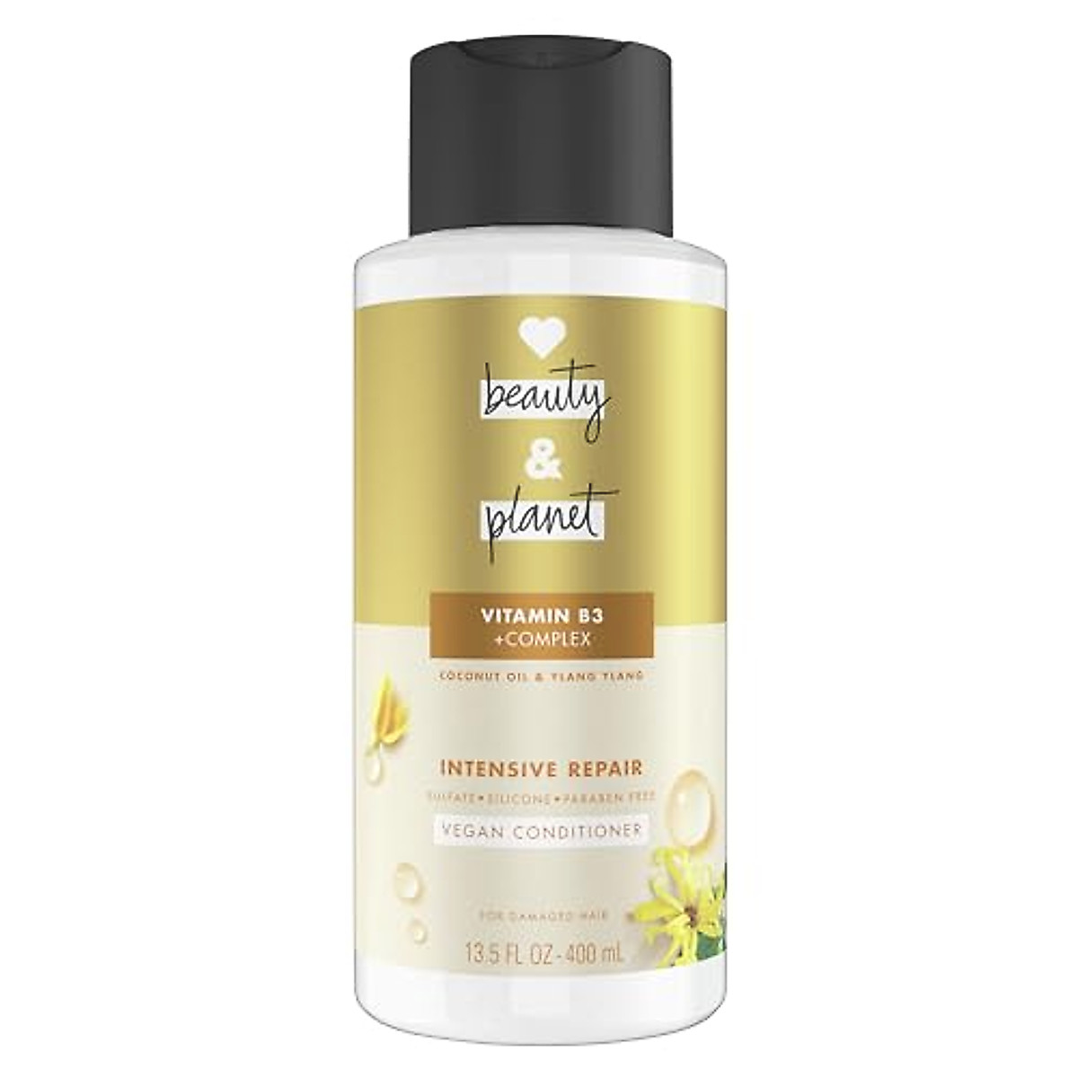 Love Beauty and Planet Conditioner with Vitamin B3 Coconut Oil & Ylang Ylang for Intensive Repair for Damaged Hair Sulfate, Silicone, & Paraben Free. Cruelty-Free. 13.5 oz