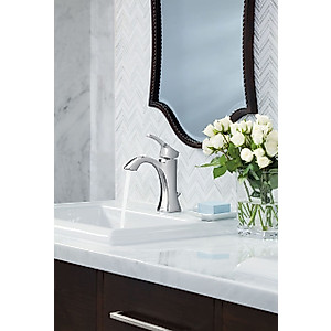 Moen Voss Chrome One-Handle Single Hole Bathroom Sink Faucet with Optional Deckplate, 6903