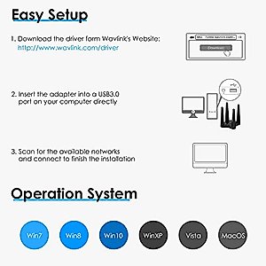 USB WiFi Adapter for Desktop PC, AC1900 WiFi Adapter Dual Band Wireless Network Adapter with 2.4GHz/5GHz High Gain Antennas, MU-MIMO, Supports Windows 11/10/8.1/8/7, XP, Mac OS 10.7-10.15