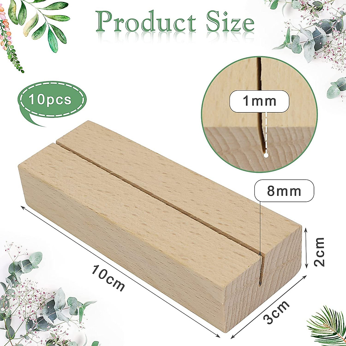 TINSKY 12 Pack Wood Place Card Holders Wooden Stands for Acrylic Signs Table Number Stands Picture Holders for Wedding Dinner Home Party Events Decoration Christmas Decoration (Wood)